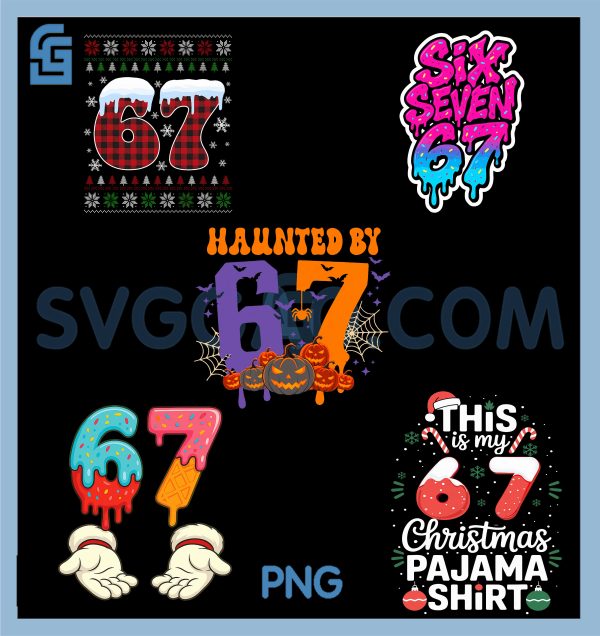 Funny Six Seven 6 7 Bundle PNG, Meme Christmas Ice PNG Bundle, Cream ...