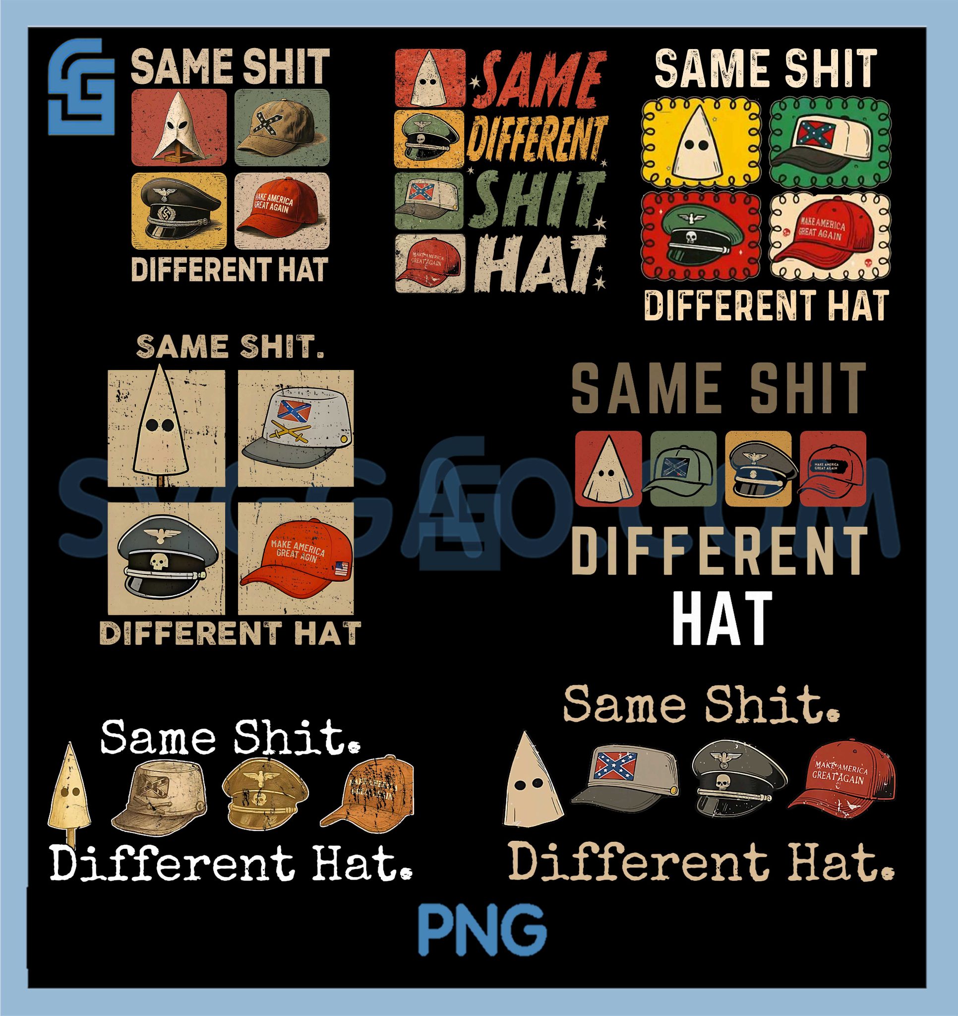 Same Shit Different Hat PNG Bundle, Retro Vintage Funny Jokes Bundle ...