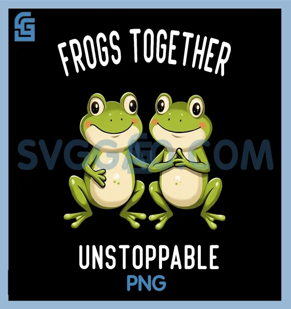 Cute Frogs Together PNG, Unstoppable Vintage Frog PNG, Pride Portland ...