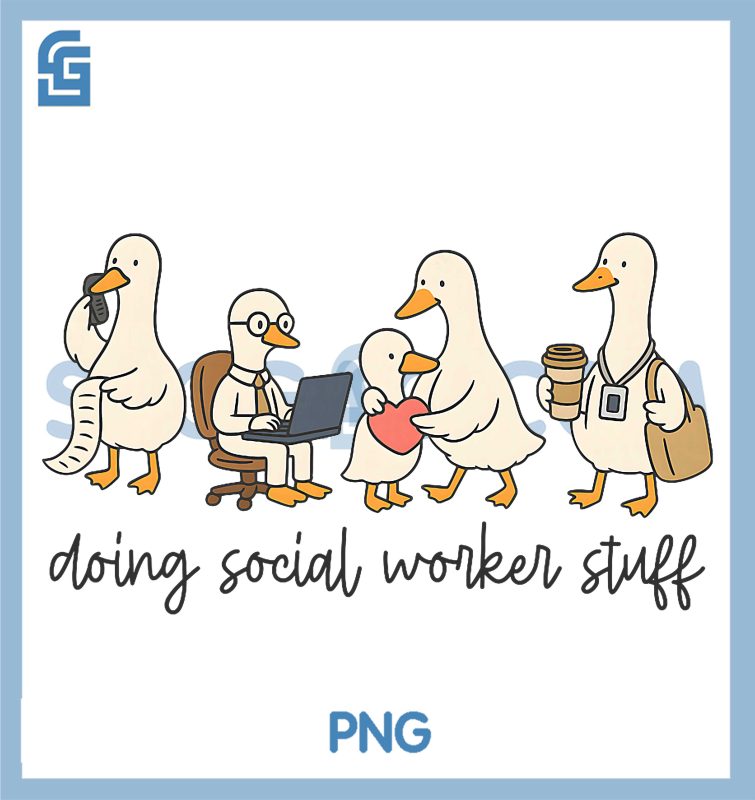 Cute Goose Doing PNG, Social Worker Stuff PNG, Mental Health Worker PNG ...