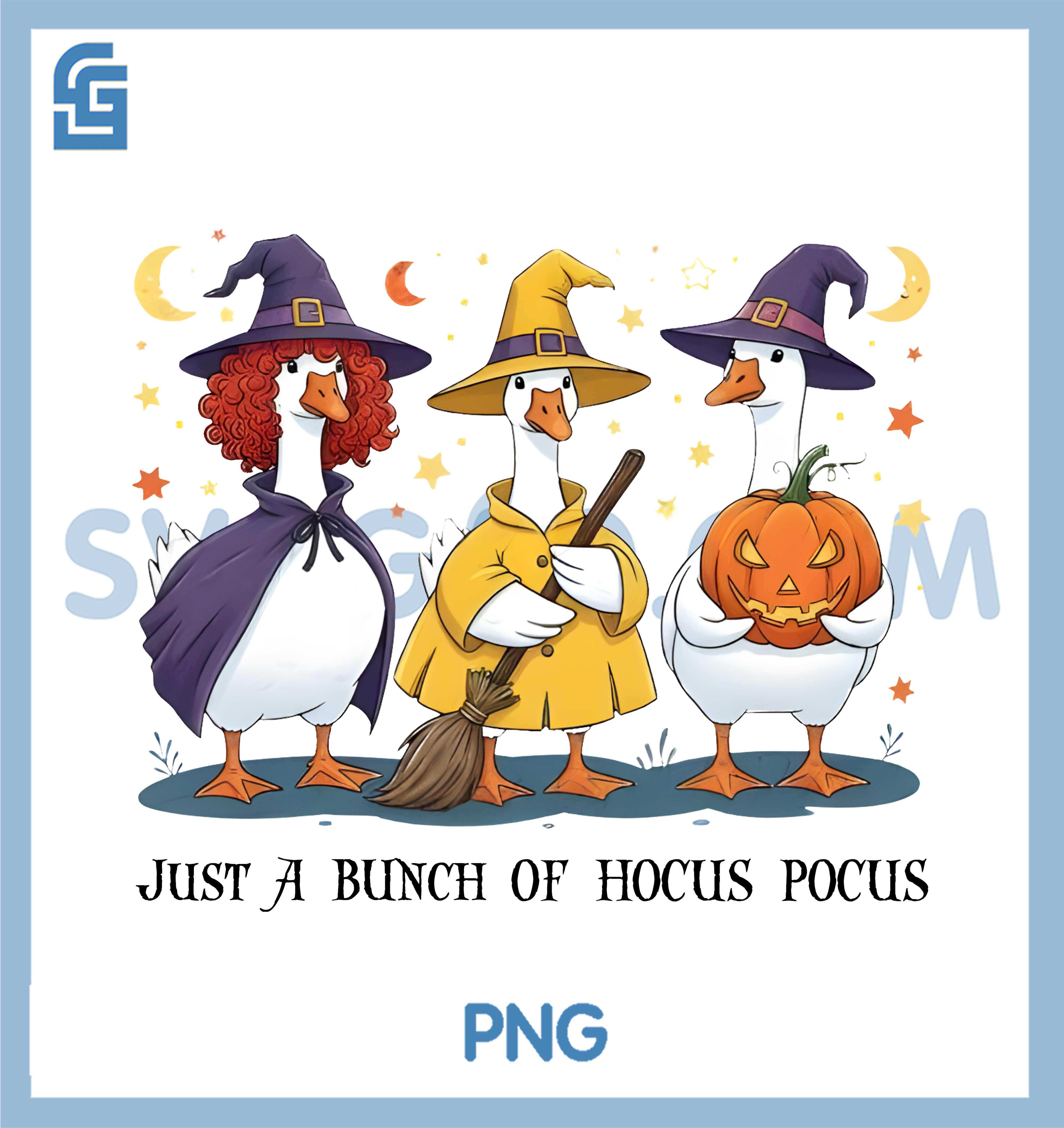 Cute Goose Witch PNG, Trio Halloween Funny PNG, Wizard Duck Clipart PNG