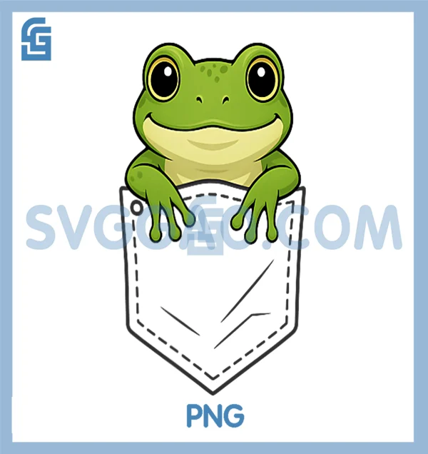 Funny Frog Peeking PNG, Pocket Animal Lover PNG – SVGGAO