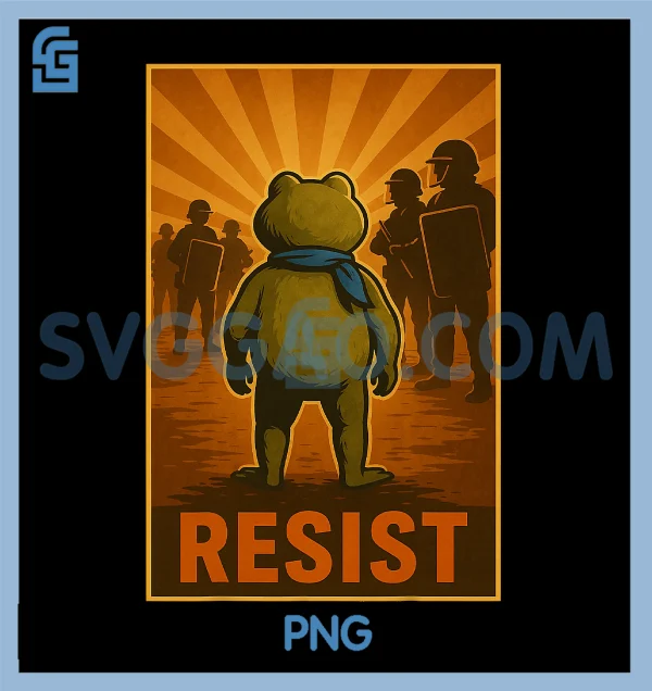 Portland Frog PNG, Protest Vintage PNG – SVGGAO