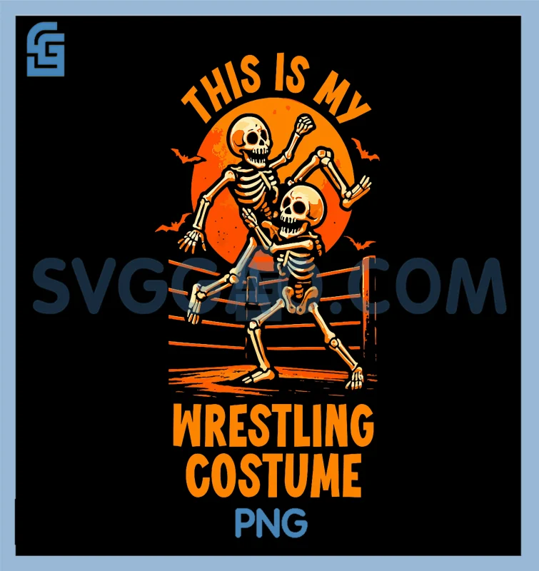 This Is My Wrestling PNG, Halloween Skeleton Easy PNG