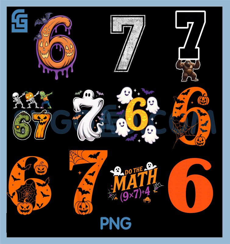 Funny 7 Ghost Meme PNG Bundle, Halloween Matching Design Bundle PNG