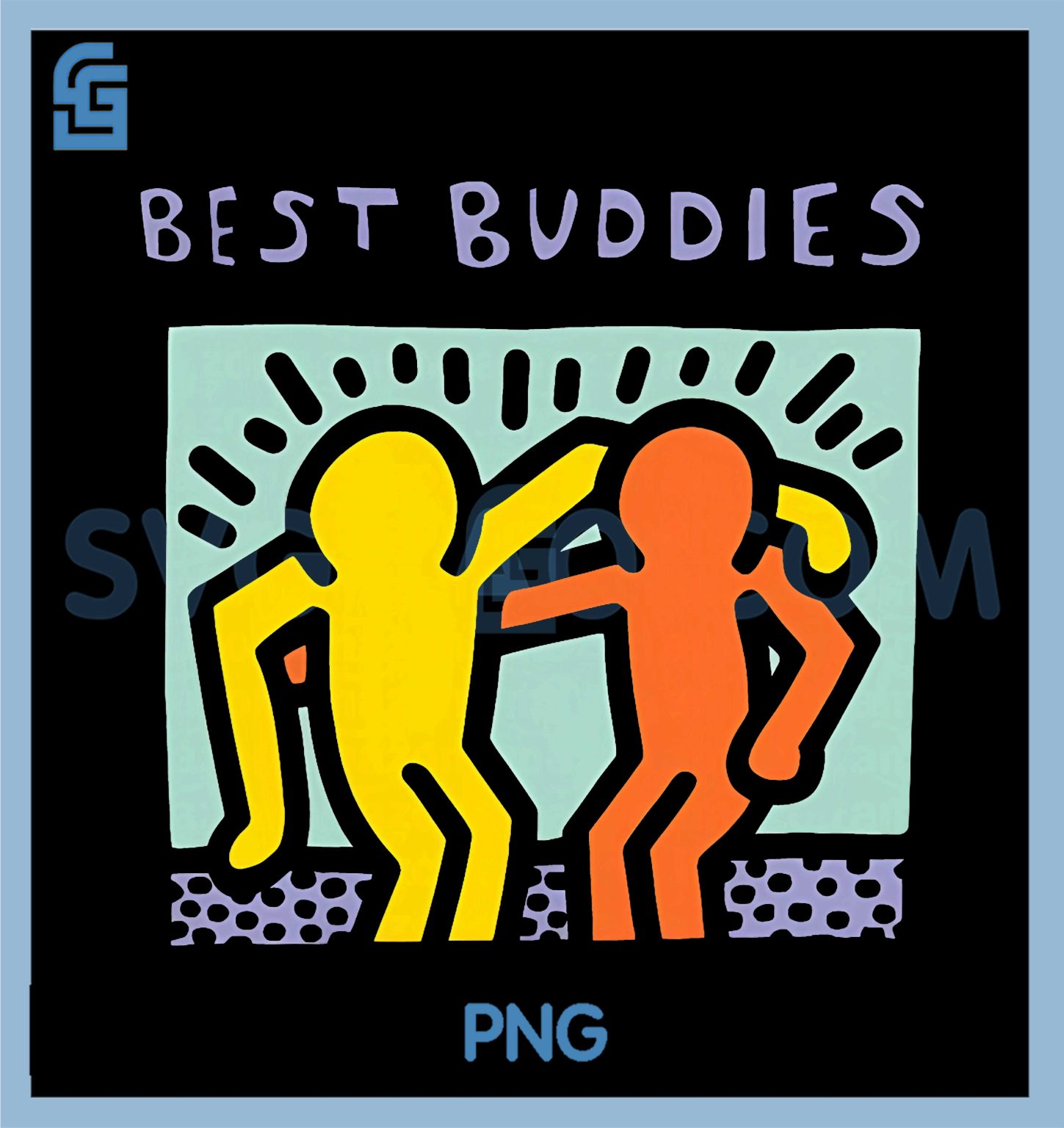 Best Buddies Friendship PNG, Retro Graphic Dancing PNG