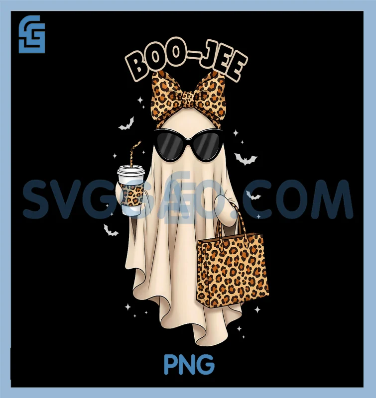 Boo JEE Boujee Ghost PNG, Halloween October Vibes PNG, Spooky Ghost PNG