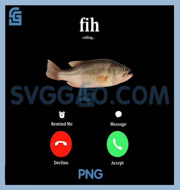 Fih Calling PNG, Remind me Message Decline Accept Phone Call Fish PNG ...
