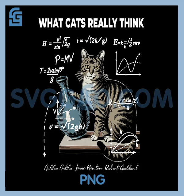Funny Cat Physics Math Joke PNG, What Cats Really Think PNG – SVGGAO