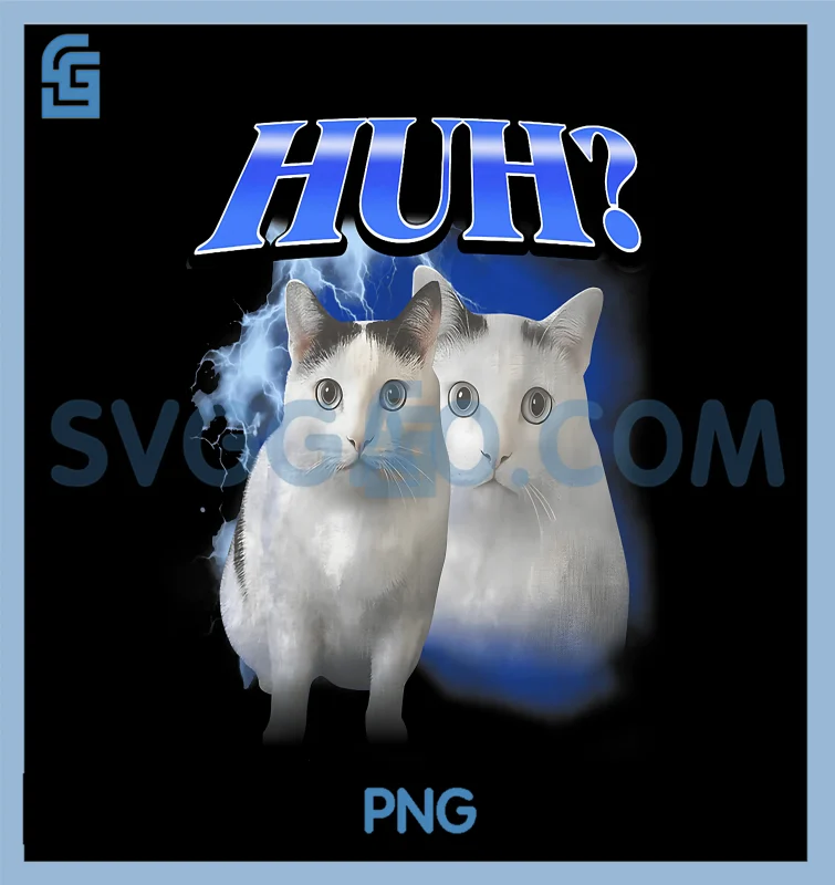 Funny Huh Cat Meme PNG, Funny Memes Internet Lover Joke PNG