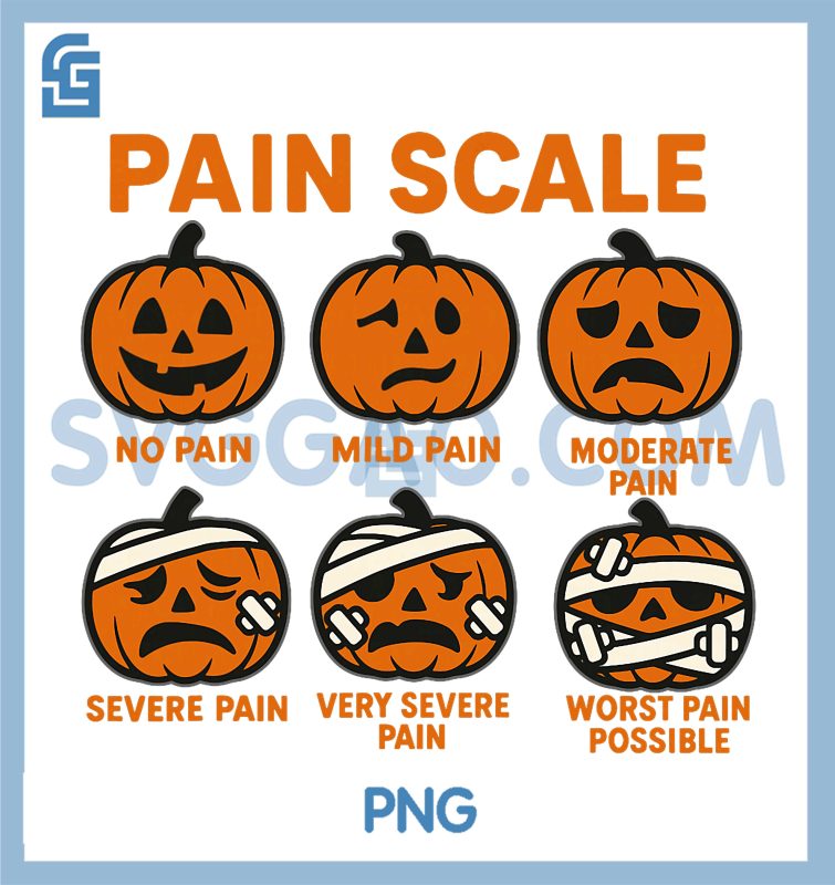 Funny Nurse Pain Scale PNG, Halloween Medical Staff ER Doctor PNG
