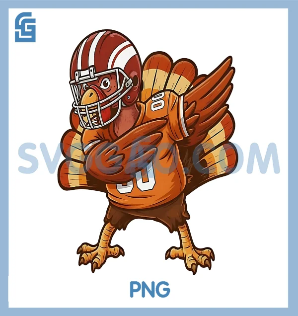 Funny Turkey Football PNG, Thanksgiving Touchdown Humor PNG