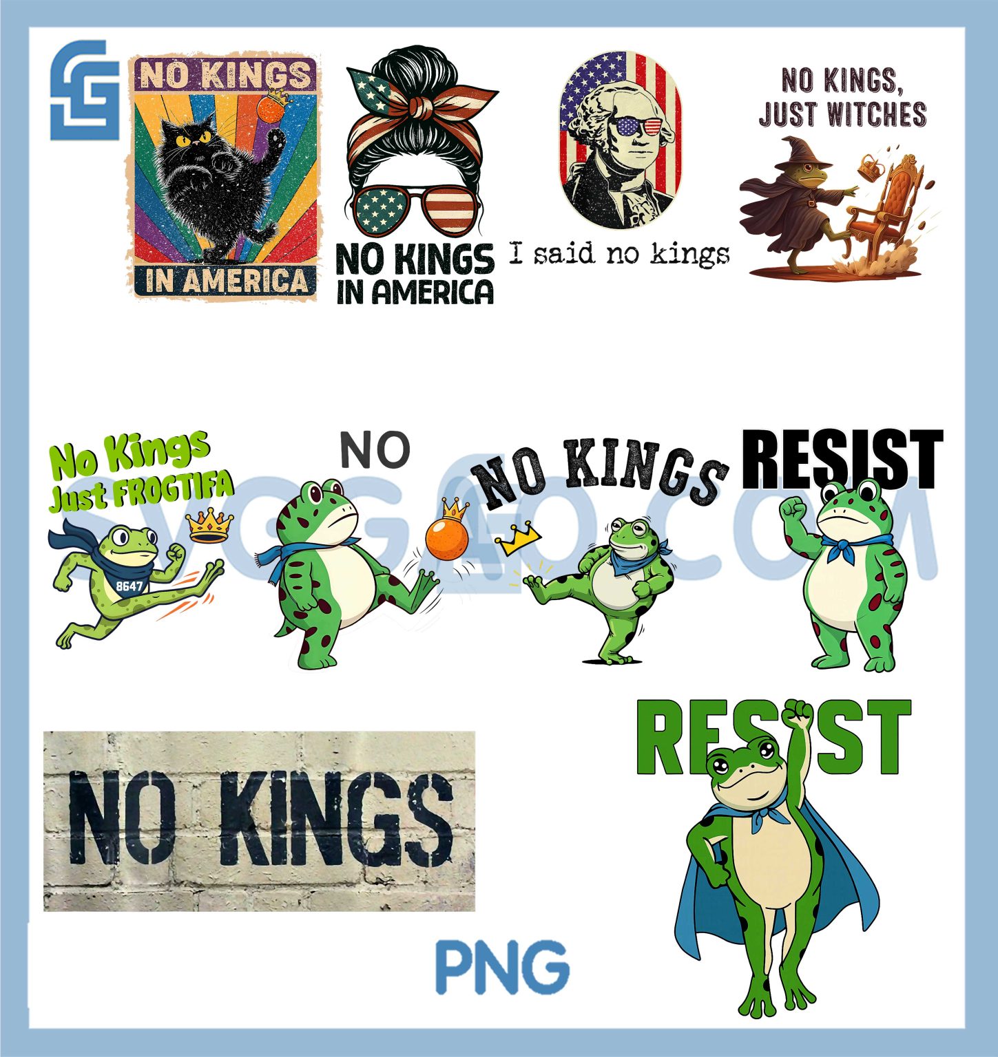 Resist Portland Frog Protest PNG Bundle, No Kings Portland Frog ...