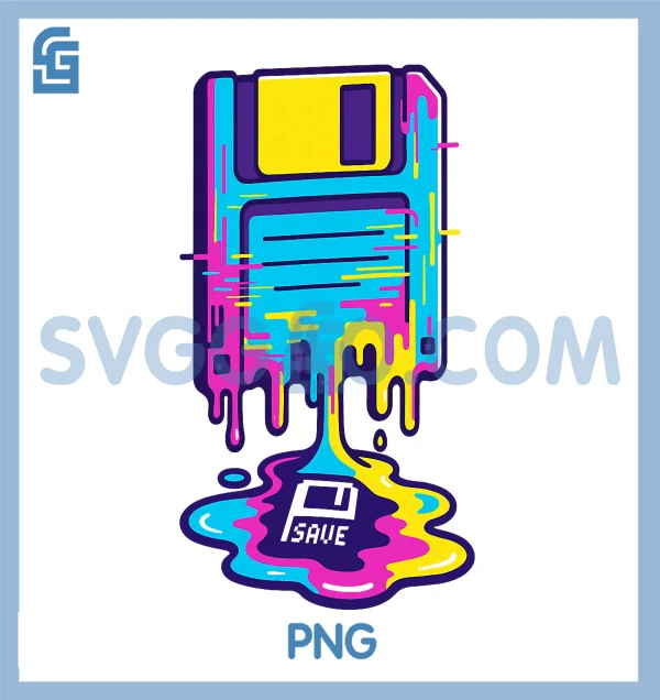 Retro Floppy Disk PNG, Vaporwave Glitch Art 90s Computer PNG – SVGGAO