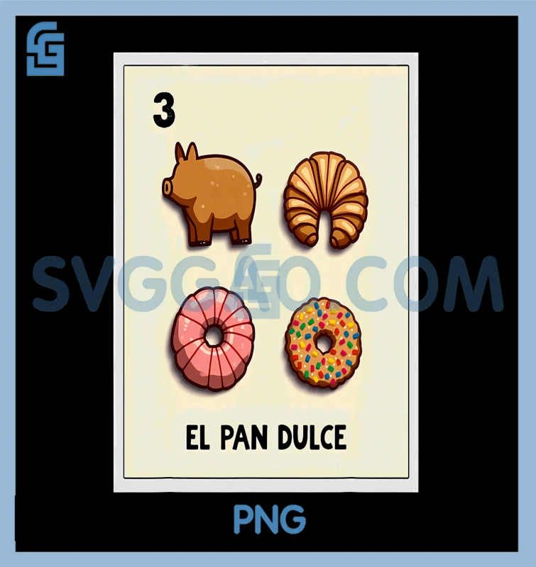 Retro Mexican Bingo Card PNG, El Pan Dulce PNG