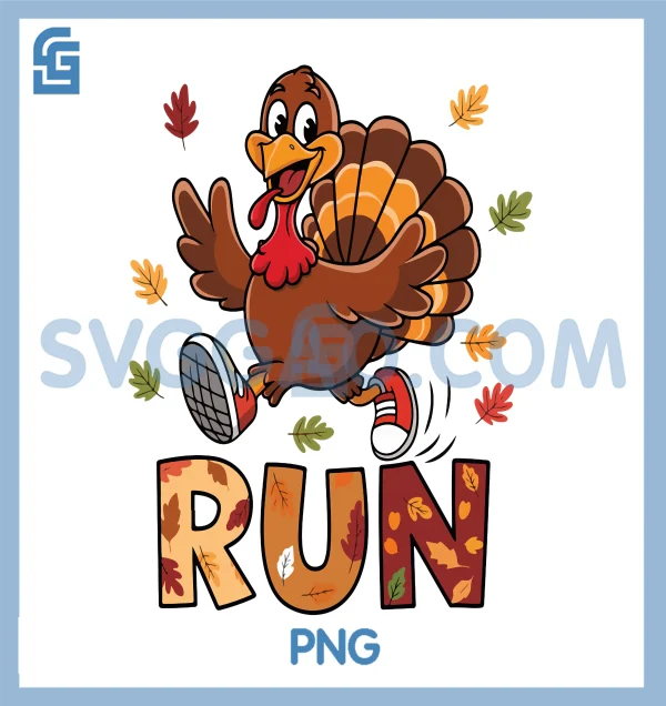 Turkey Run PNG, Thanksgiving Running Turkey Trot PNG