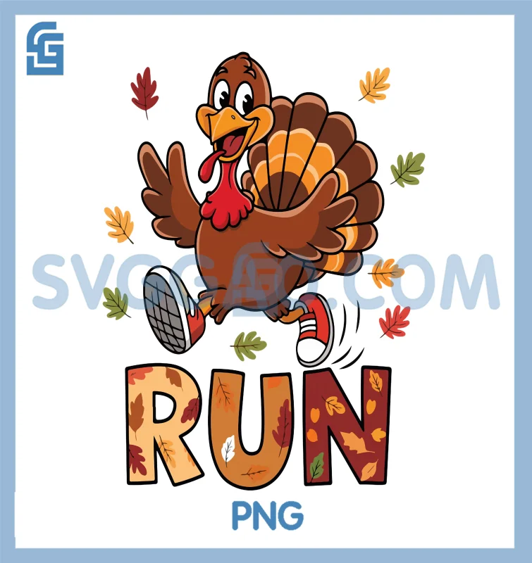 Turkey Run PNG, Thanksgiving Running Turkey Trot PNG
