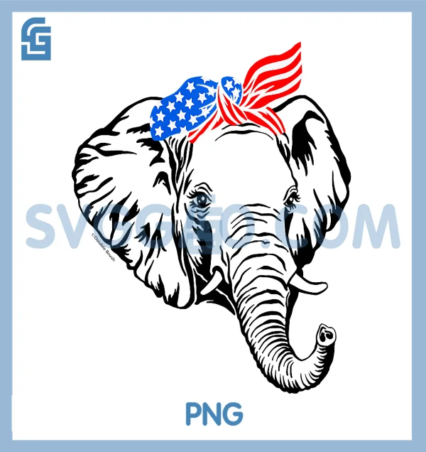 Patriotic Elephant July 4th PNG, Vote Republican Party Support PNG