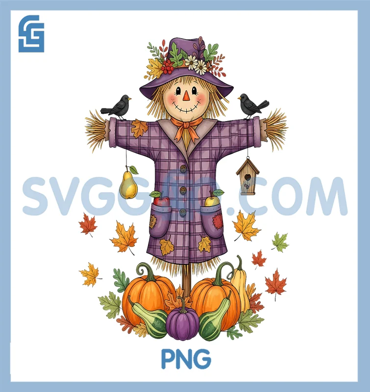 Scarecrow Autumn Harvest PNG, Thanksgiving Fall PNG, Season Pumpkin PNG