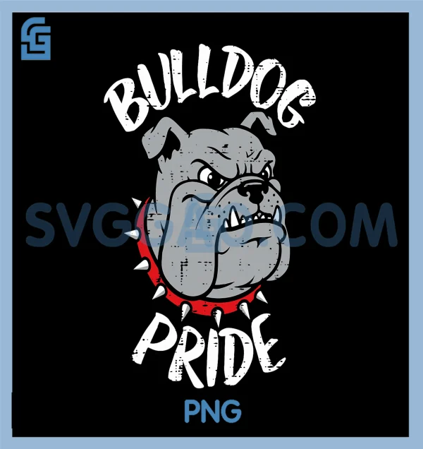 Bulldog Pride PNG, Fierce Mascot Bulldog Head Design PNG – SVGGAO