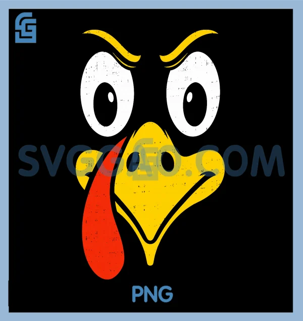 Funny Cool Turkey Face PNG, Thanksgiving Matching Family PNG
