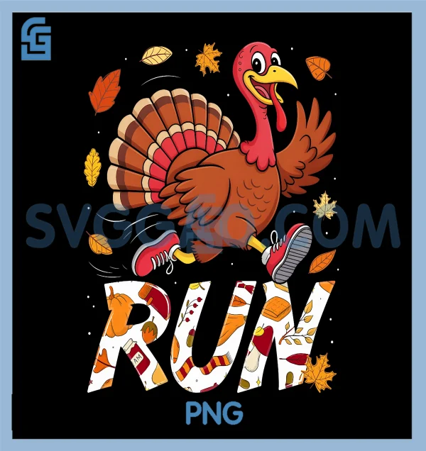 Funny Run Running 5k Race PNG, Turkey Trot Thanksgiving PNG