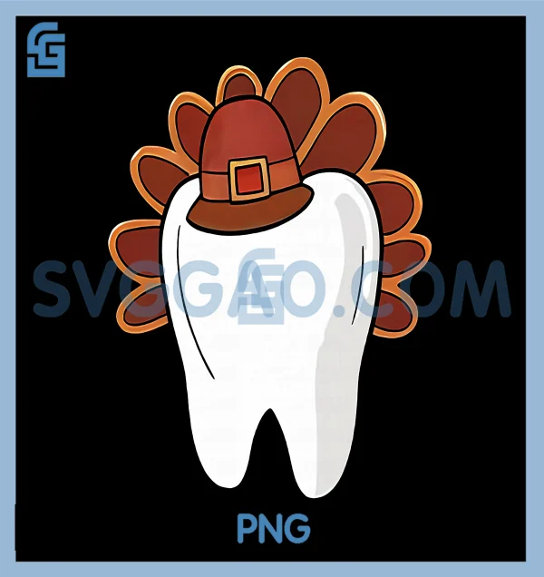 Funny Tooth Turkey PNG, Dentist Thanksgiving PNG, Fall Dental Hygiene ...