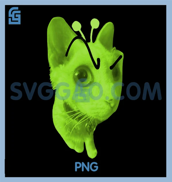 Gnarp Cat Silly PNG, Alien Cat Meme Brainrot PNG, Meme Funny Silly Cat PNG