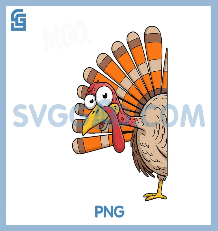 Moo Funny Turkey PNG, Thanksgiving PNG