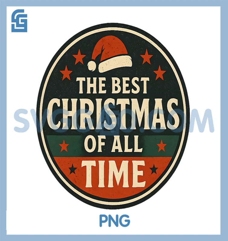 Best Christmas Of All Time PNG, Retro Christmas PNG