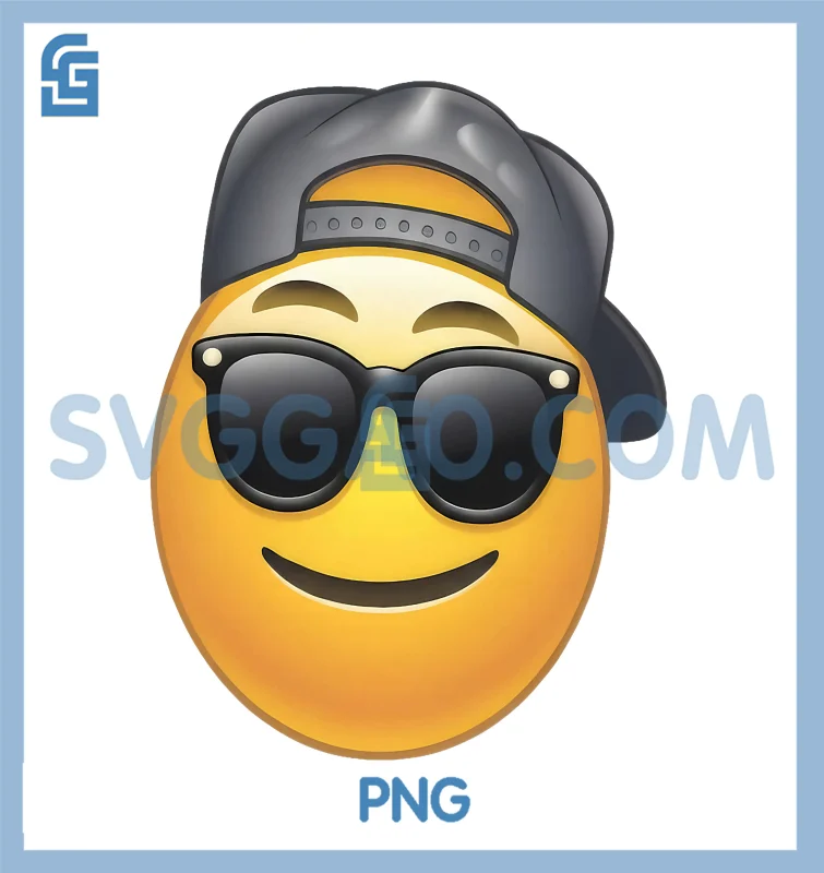 Cool Smile Face With Sunglasses PNG, Classic Graphic Retro PNG