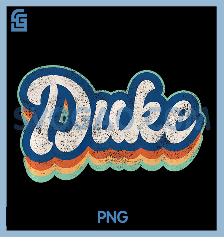 Duke First Name Boy PNG, Vintage Style 70s 80s Personalized PNG – SVGGAO