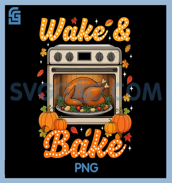 Thanksgiving Wake and Bake PNG, Funny Turkey Day PNG – SVGGAO