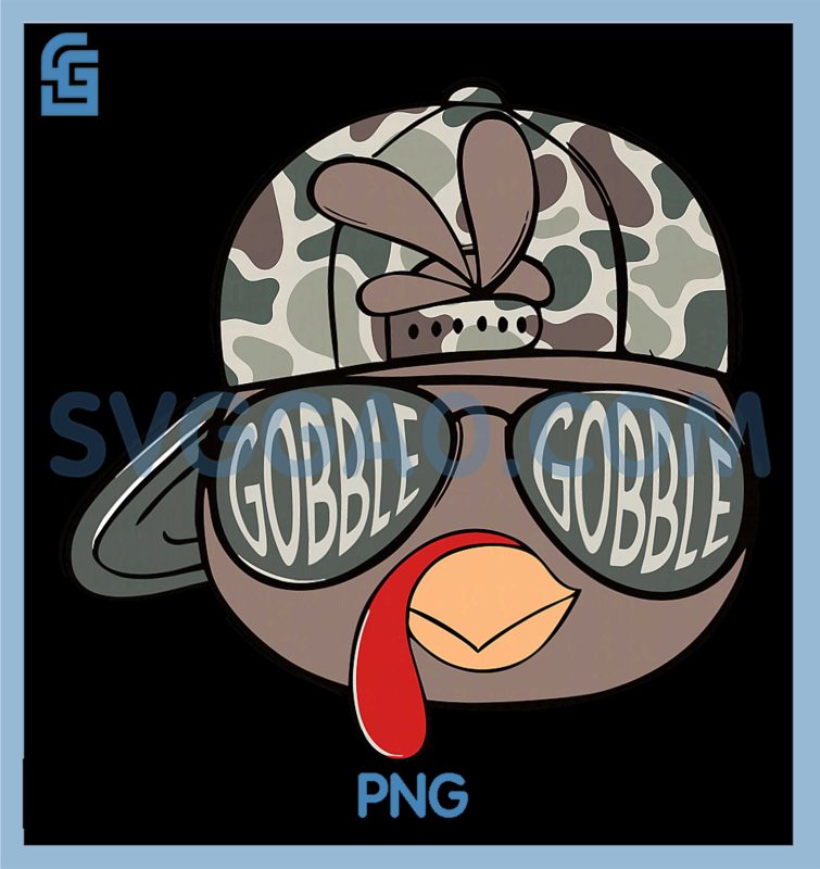 Camo Turkey Gobble PNG, Thanksgiving Pilgrim PNG