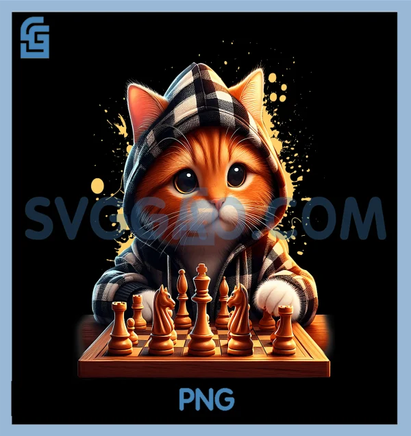 Cat Chess Player PNG, Kitten Board Game Strategy PNG, Master Mind Pet ...