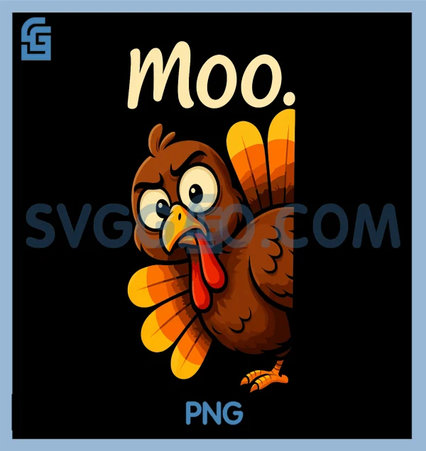 Funny Moo Turkey PNG, Thanksgiving Turkey Cow PNG – SVGGAO