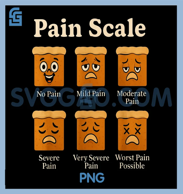 Funny Turkey Pain Scale PNG, Medical Staff Thanksgiving Nurse PNG