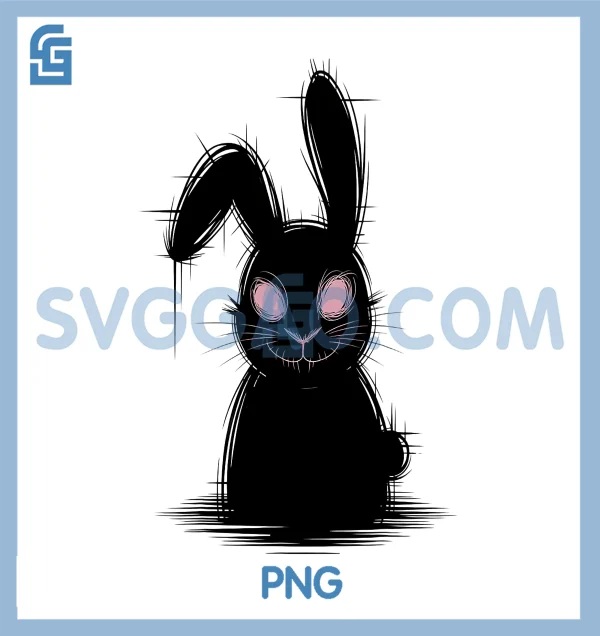 Goth Creepy Cute PNG, Bunny Dark Grunge Alt PNG, Horror Gothic Rabbit ...