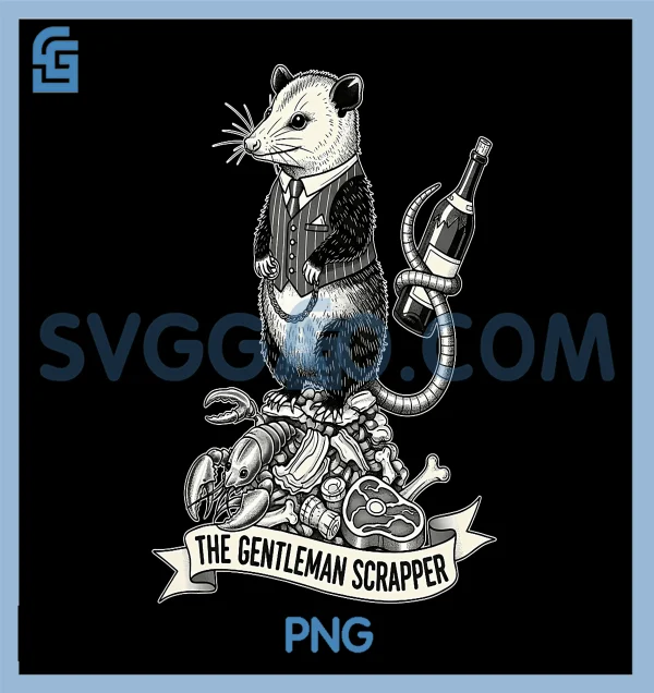 The Gentleman Scrapper PNG, Funny Opossum Meme PNG