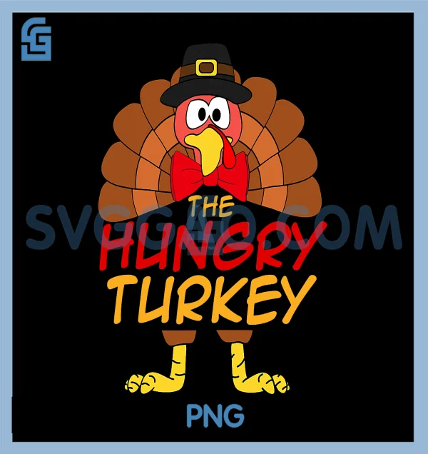 The Hungry Turkey Day PNG, Funny Thanksgiving PNG