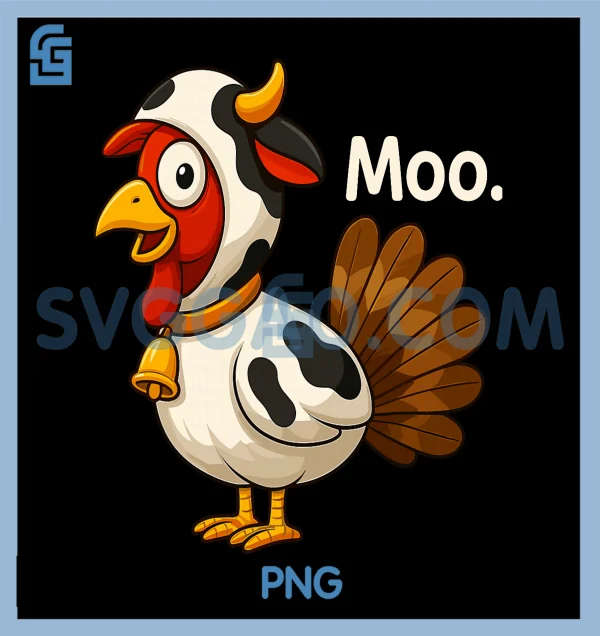Turkey Wearing Cow PNG, Thanksgiving PNG – SVGGAO