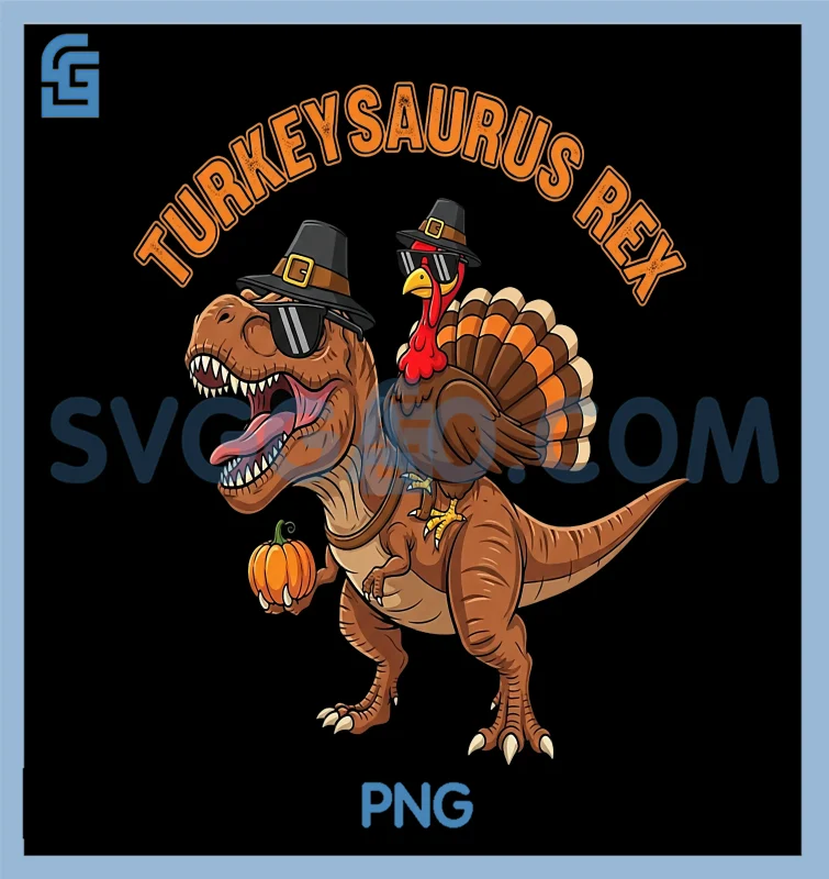 Turkeysaurus Rex PNG, Turkey Dino Toddler Thanksgiving PNG
