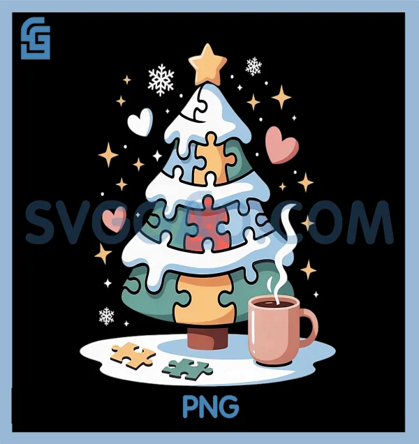Winter Tree Puzzles PNG, Snowflakes Winter Cute Cozy Fun PNG – SVGGAO