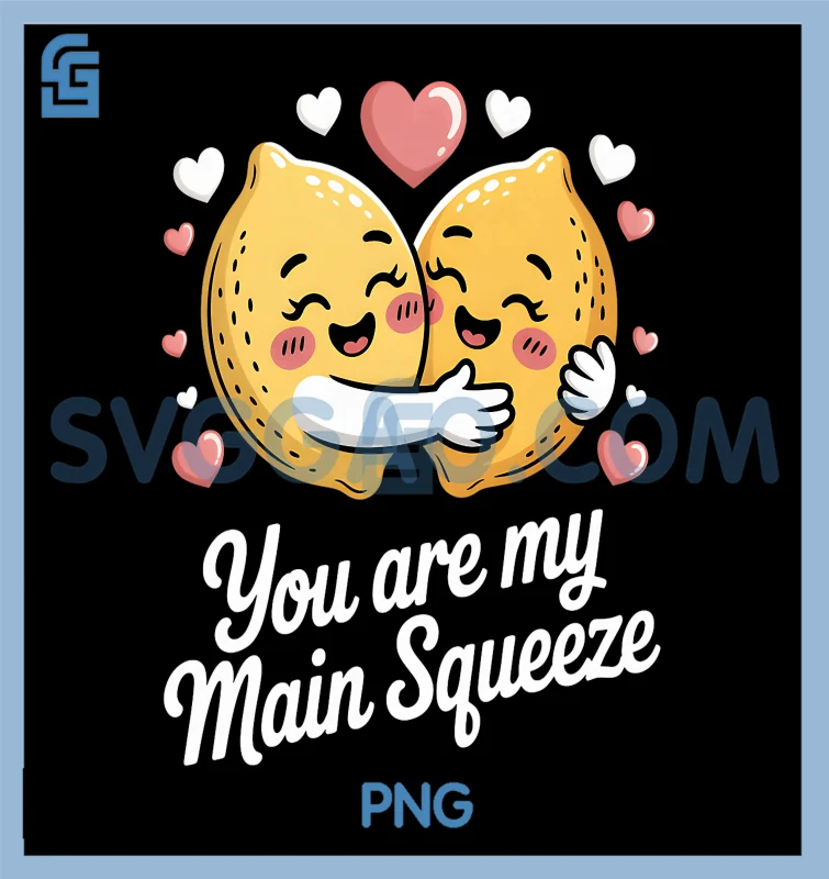 You Are My Main Squeeze PNG, Lemon Pun Retro Couple PNG