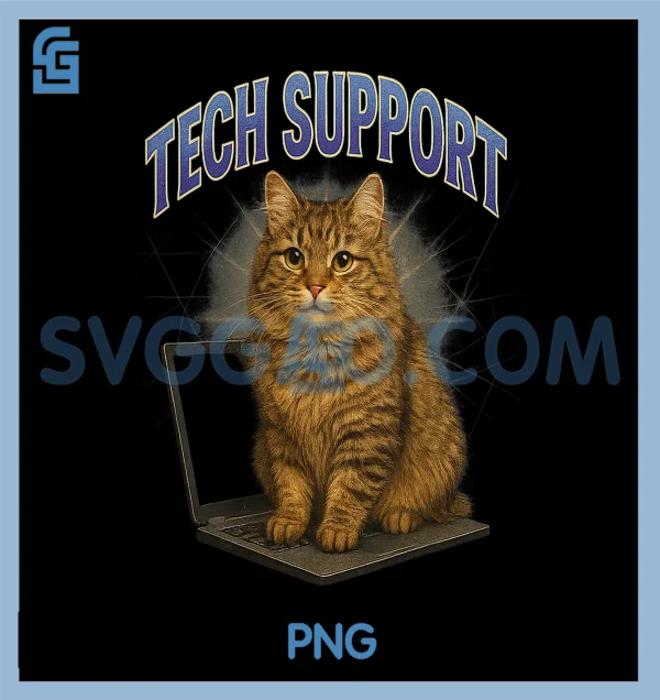 Cat Tech Support PNG, Humor for IT Nerds and Computer Geeks PNG – SVGGAO