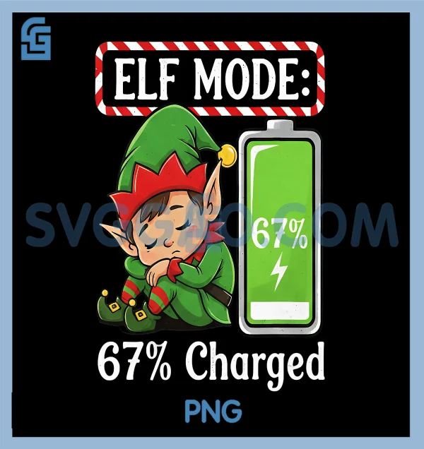 Elf Mode 67 Charged PNG, Funny Christmas PNG – SVGGAO