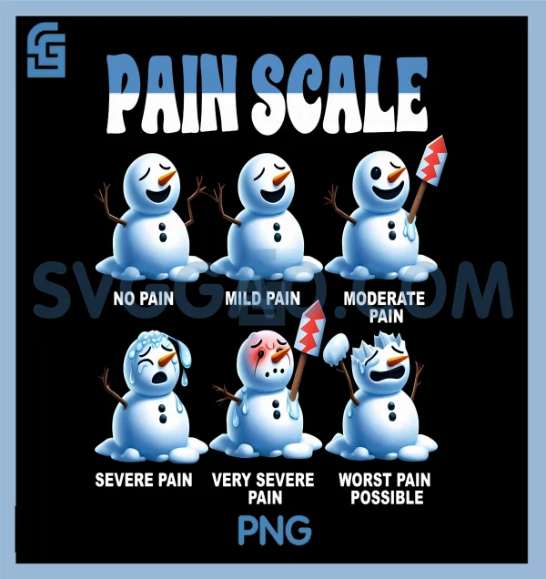 Pain Scale Snowman PNG, Nurse Medical Humor PNG, Christmas Healthcare ...