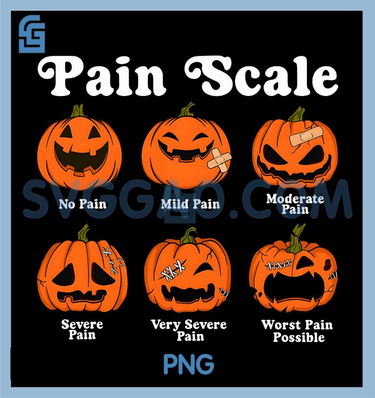Pain Scale PNG, Spooky Pumpkin Fall Halloween PNG, Trauma Nurse Triage PNG