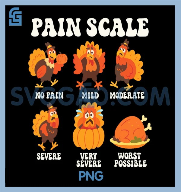 Pain Scale Turkey Pain Assessment PNG, Trauma Nurse Thanksgiving PNG ...
