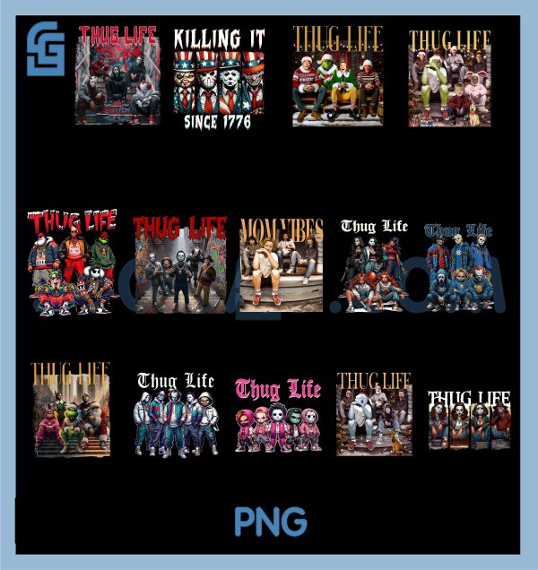 Funny Thug Life PNG Bundle, Horror Movie Gangsta Clipart Bundle – SVGGAO